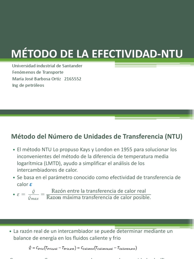 Metodo de NUT | PDF | Intercambiador de calor | Calor