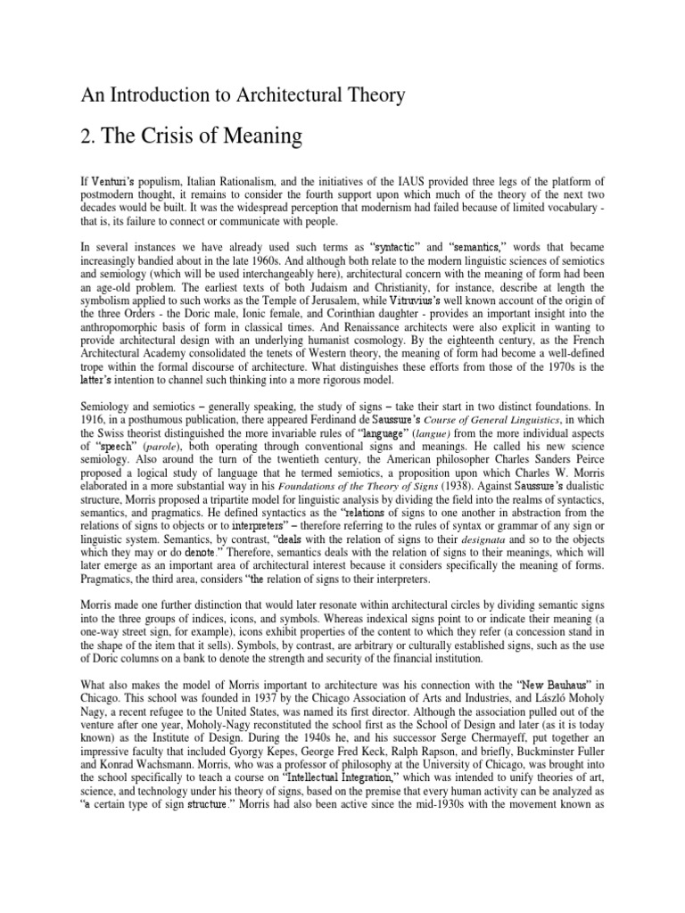 An Introduction To Architectural Theory | PDF