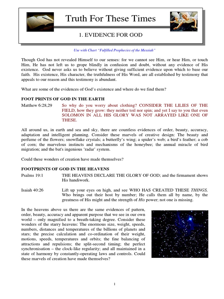 01) Evidence For God | PDF | Bible | Miracle