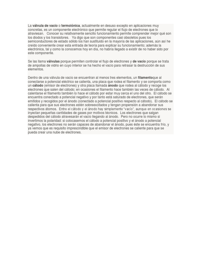 Válvulas Termoiónicas | PDF