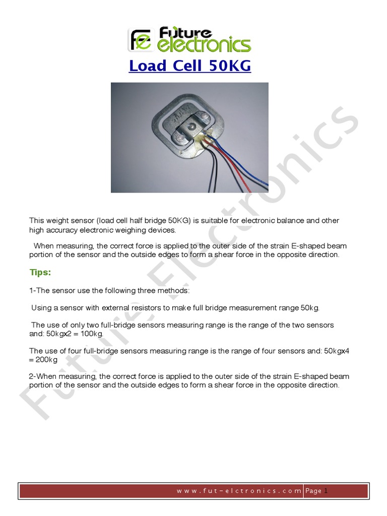 Tutorial - For - Load - Cell - Weight - Sensor 50KG PDF | PDF | Sensor ...
