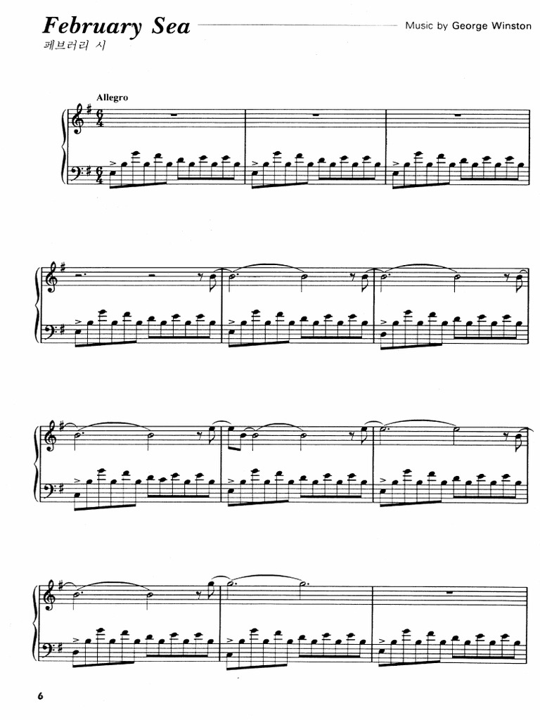 George Winston-February Sea-Sheet Music PDF | PDF