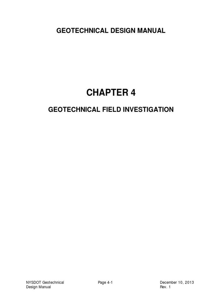 NYSDOT Geotechnical Field Investigation | PDF | Geotechnical ...