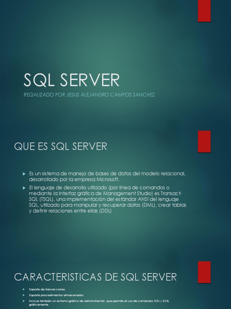 SQL Server | PDF | Servidor SQL de Microsoft | SQL