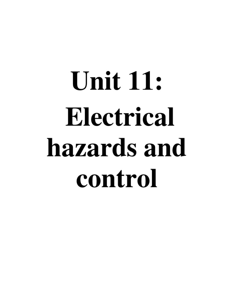 Electrical Hazards and Control Measures | PDF | Electrical Resistivity ...