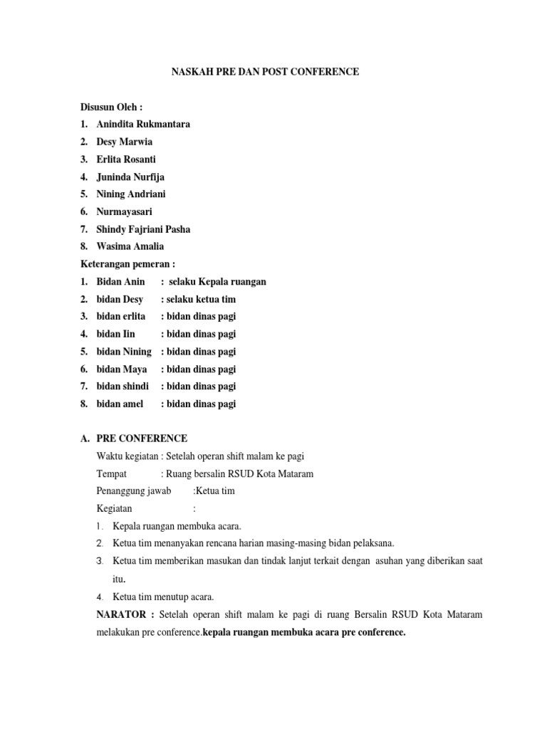 Naskah Pre Dan Post Conference | PDF
