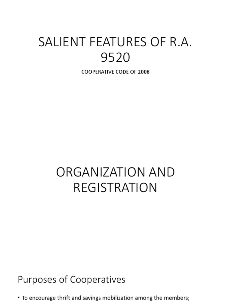 Salient Features of RA 9520 Cooperative Code | PDF | Board Of Directors ...