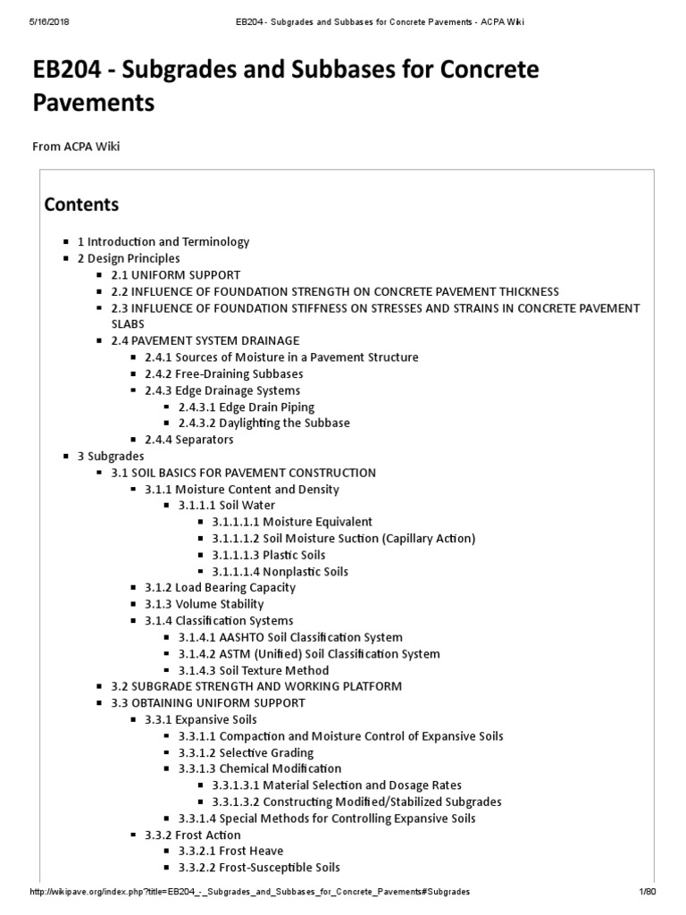 EB204 - Subgrades and Subbases For Concrete Pavements - ACPA Wiki | PDF ...