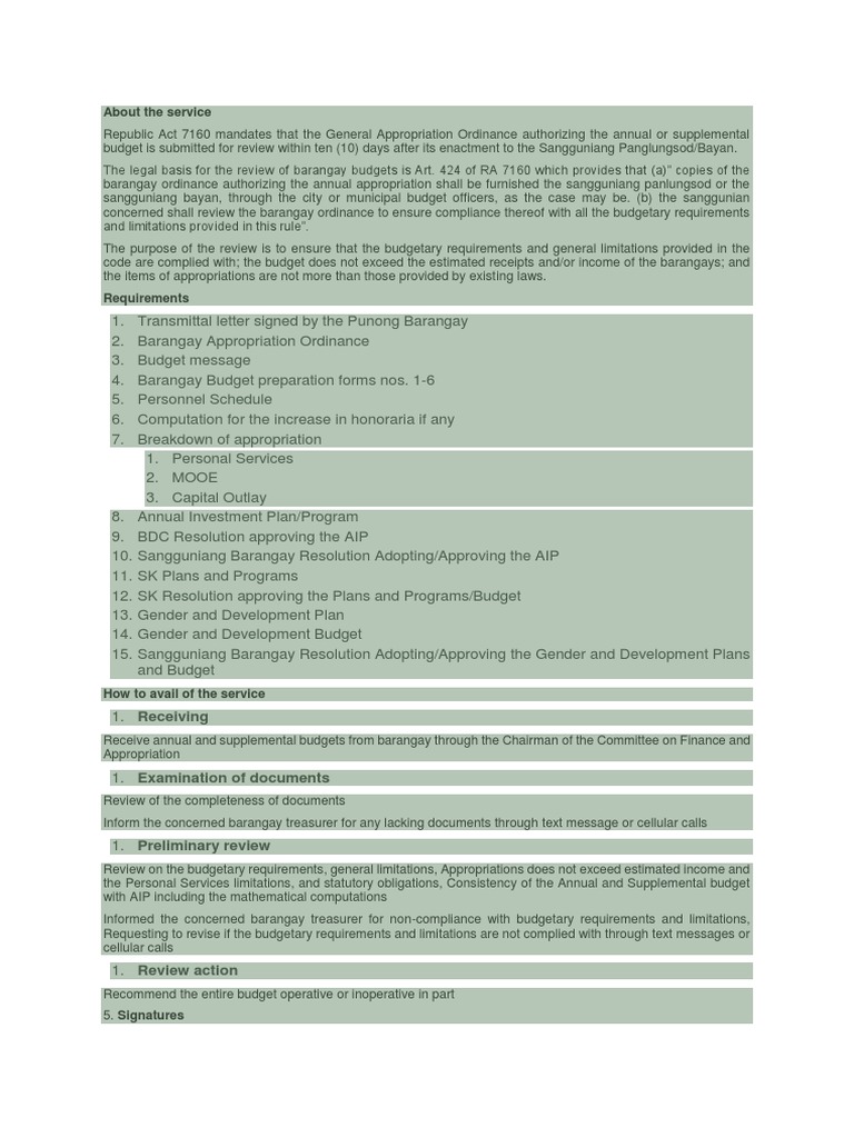 Barangay Budget | PDF | Budget | Government