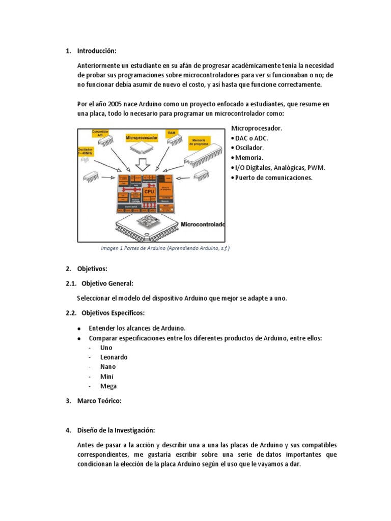 Comparativa Arduinos | PDF | Arduino | Microcontrolador