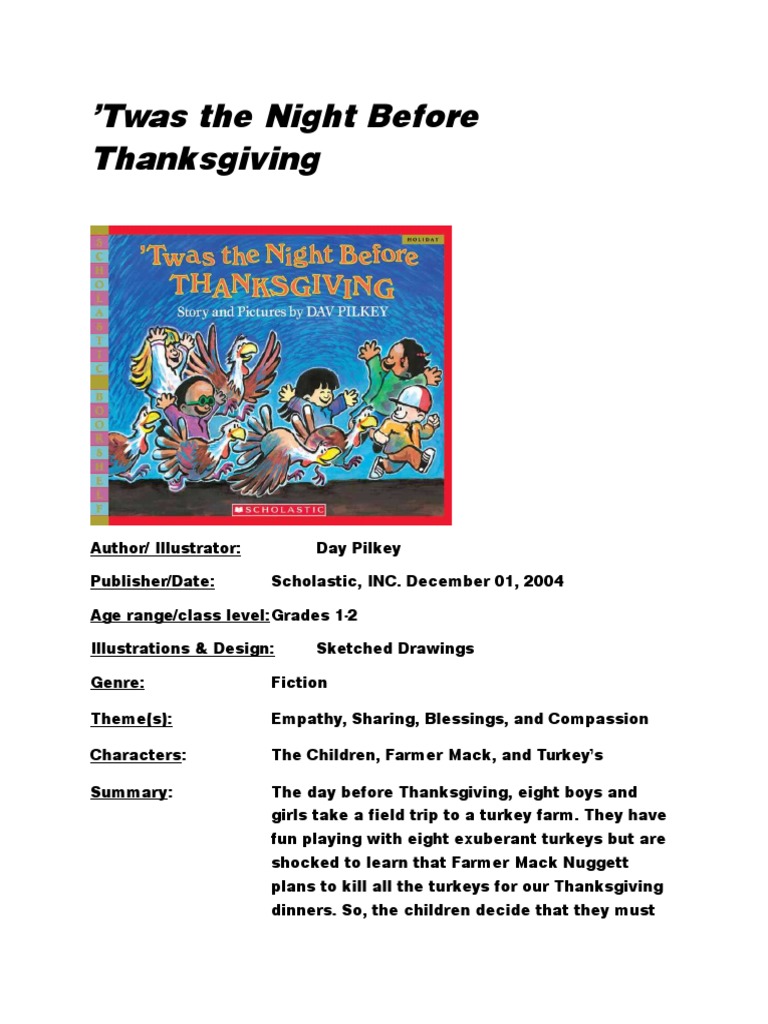 'Twas the Night Before Thanksgiving | PDF | Wellness