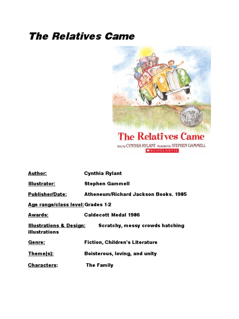 The Relatives Came-Cover Sheet | PDF