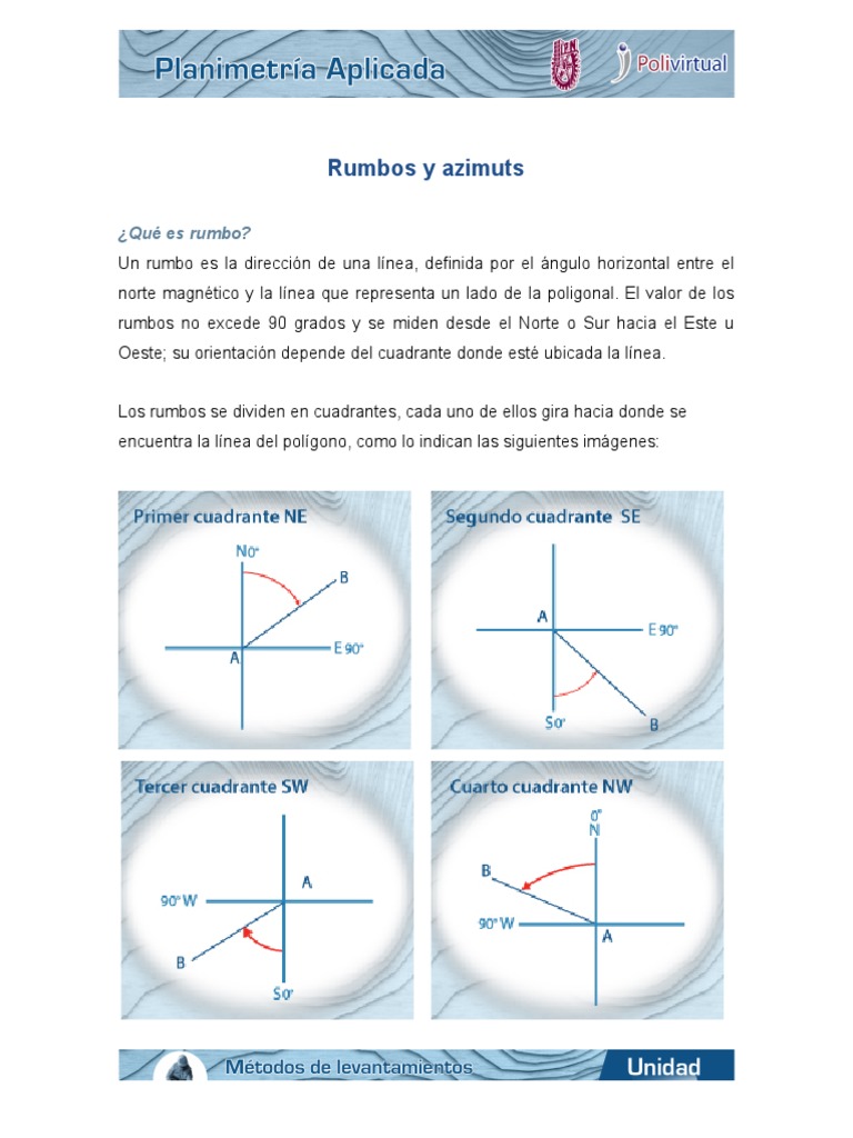 Act11 Rumbos Azimuts 2 PDF | PDF | Azimut | Enseñanza de matemática
