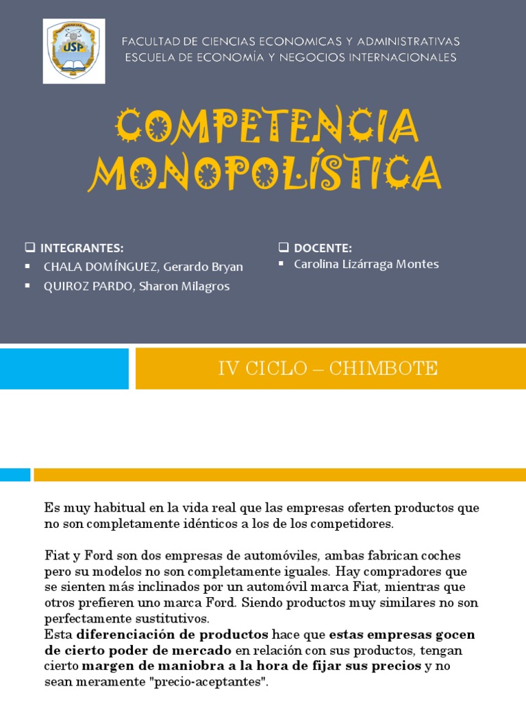 Competencia Monopolística | PDF | Monopolio | Mercado (economía)