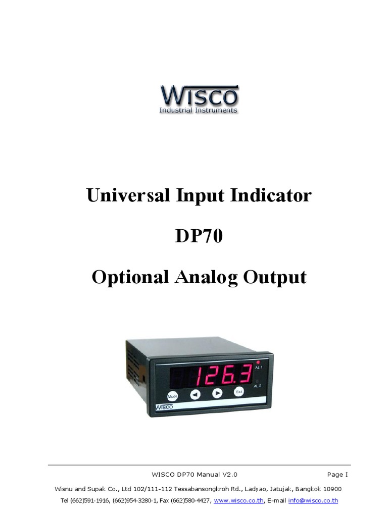 DP70 Analog Output Manual Eng | Calibration | Computer Engineering