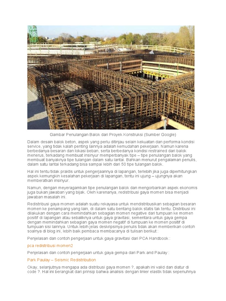 Redistribusi Gaya Momen Balok | PDF