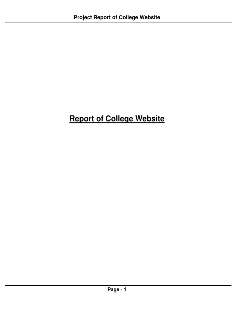 College Website Project Report | PDF | Databases | Software Testing
