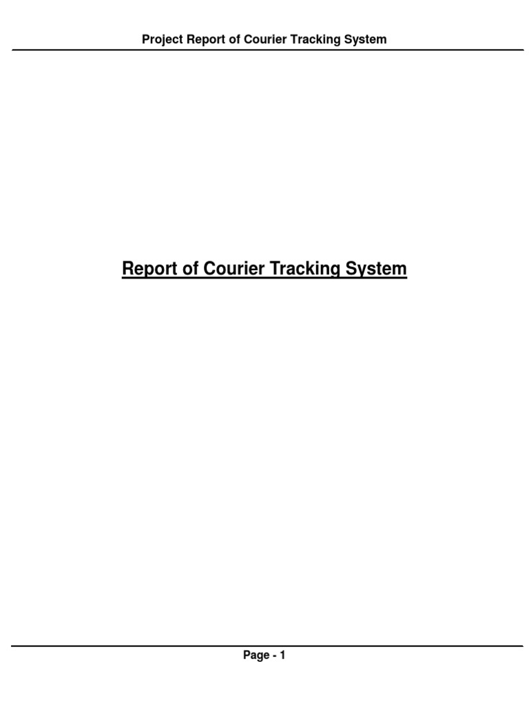Courier Tracking System | PDF | Software Testing | Databases