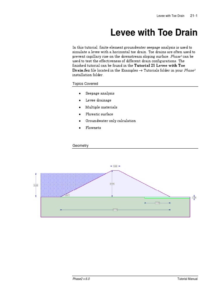 Tutorial 21 Levee With Toe Drain | Download Free PDF | Drainage | Levee