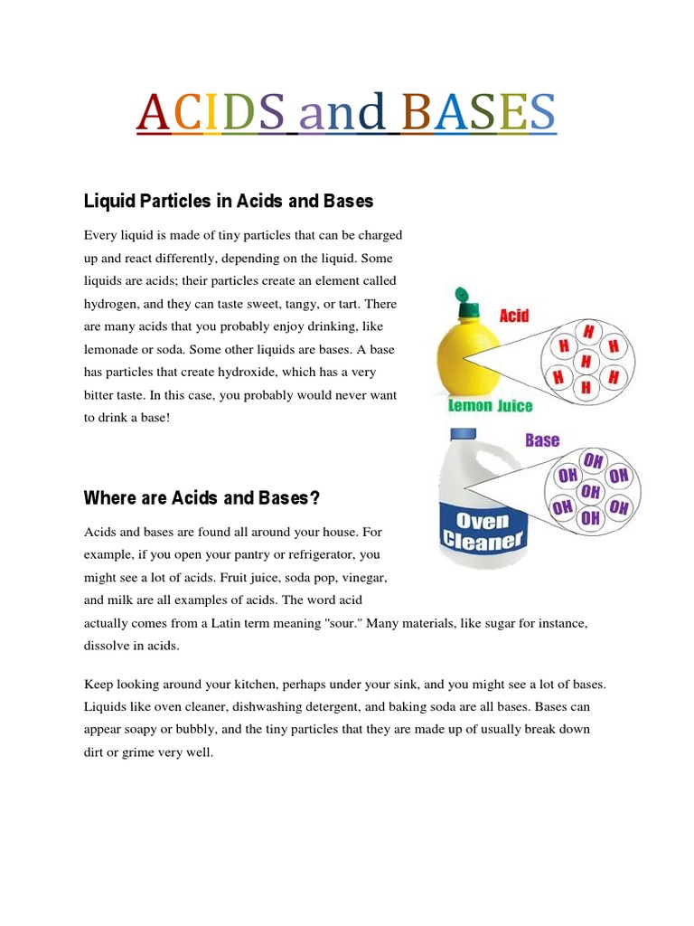 Liquid Particles in Acids and Bases | PDF | Salt (Chemistry) | Acid