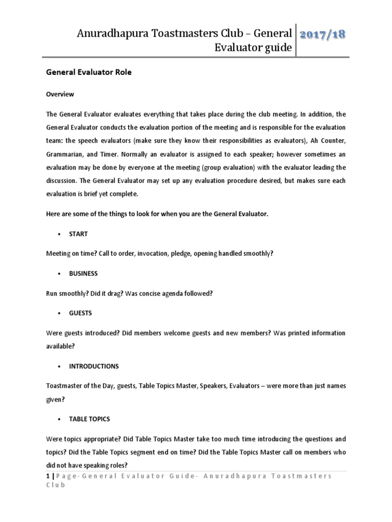 General Evaluator Role 2 | PDF | Psychological Concepts | Communication