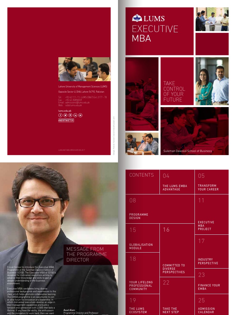 Emba Brochure | PDF | Master Of Business Administration | Entrepreneurship