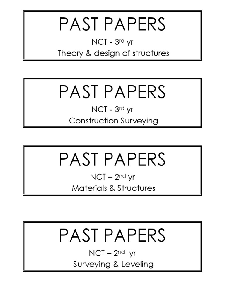 Past Papers: NCT - 3 Yr Theory & Design of Structures | PDF | Art ...