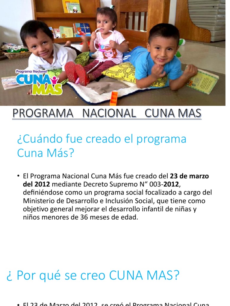 Programa Nacional Cuna Más: Desarrollo Infantil | PDF | Pobreza ...
