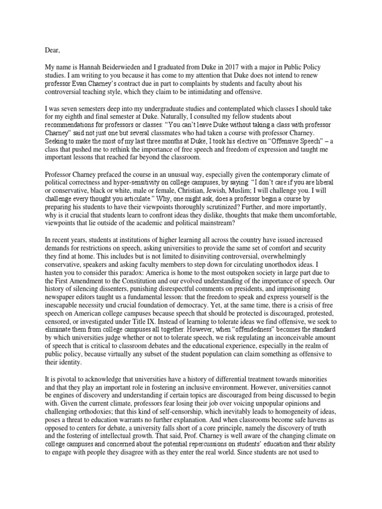 Duke Alum Hannah Beiderwieden Scolds University For Dumping Professor ...