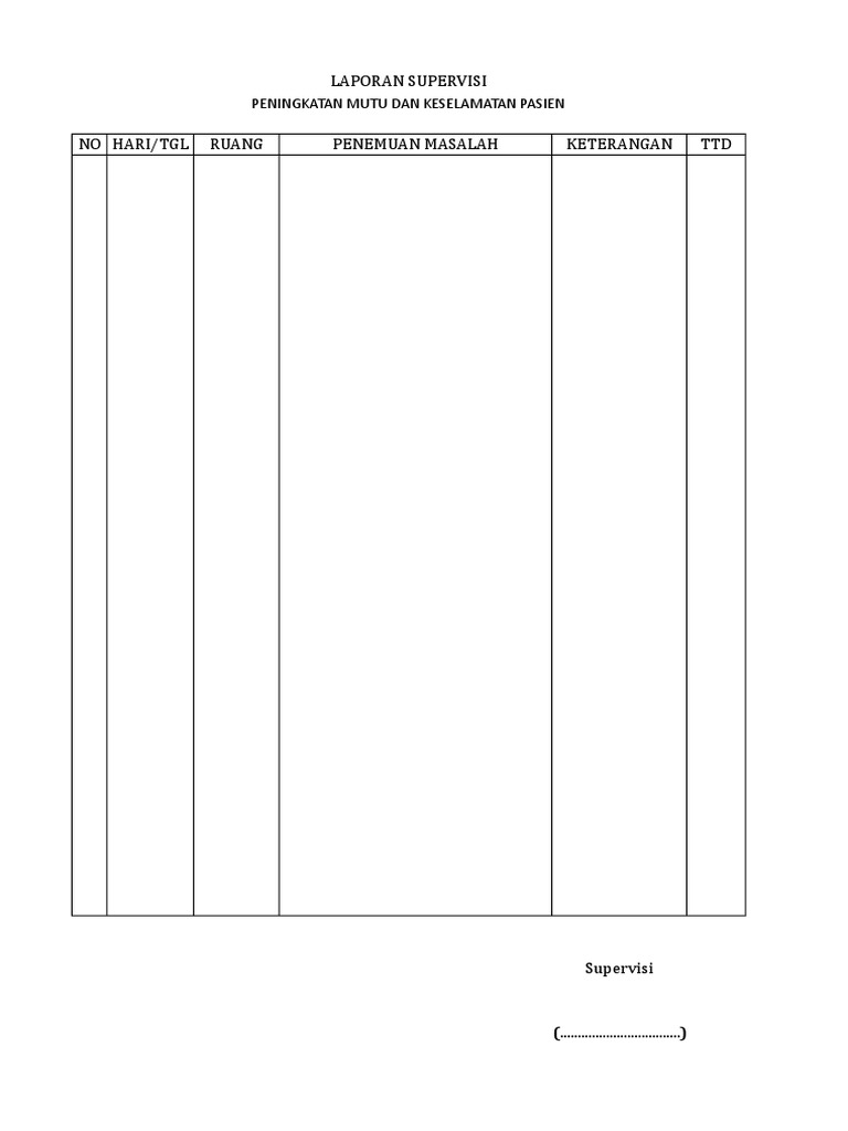 Lembar Supervisi PMKP | PDF