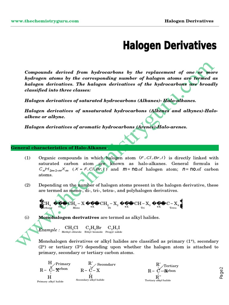Halogen Derivatives Part 1 (Final) Eng | Download Free PDF | Alkene ...