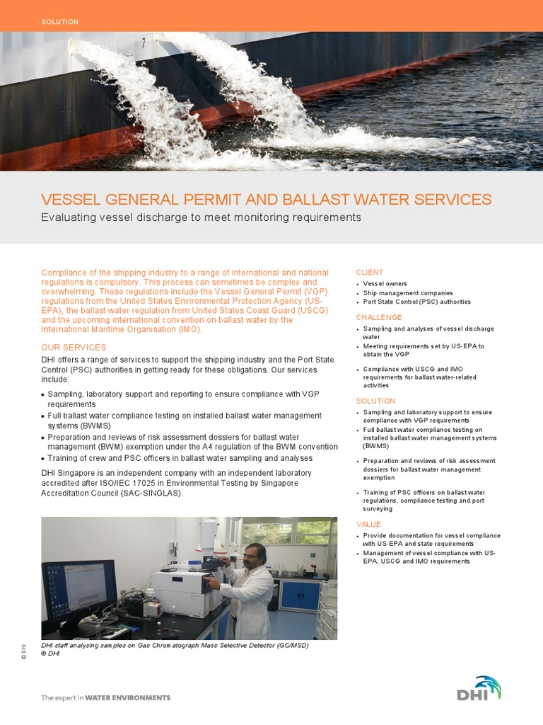 Vessel General Permit and Ballast Water Compliance Testing - DHI ...