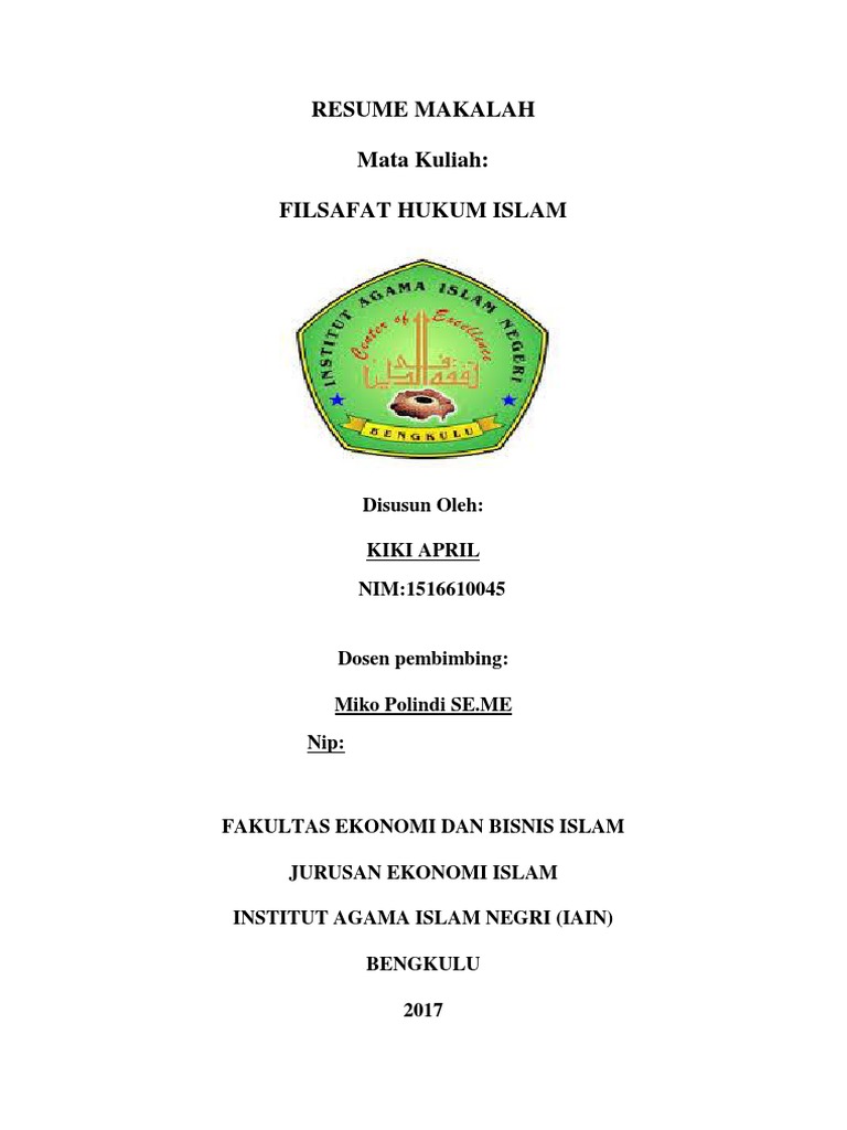 Resume Makalah Filsafat Hukum Islam | PDF