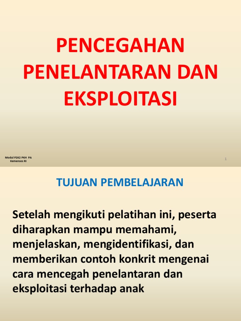 PPT Sesi 12 Penelantaran & Eksploitasi-B | PDF