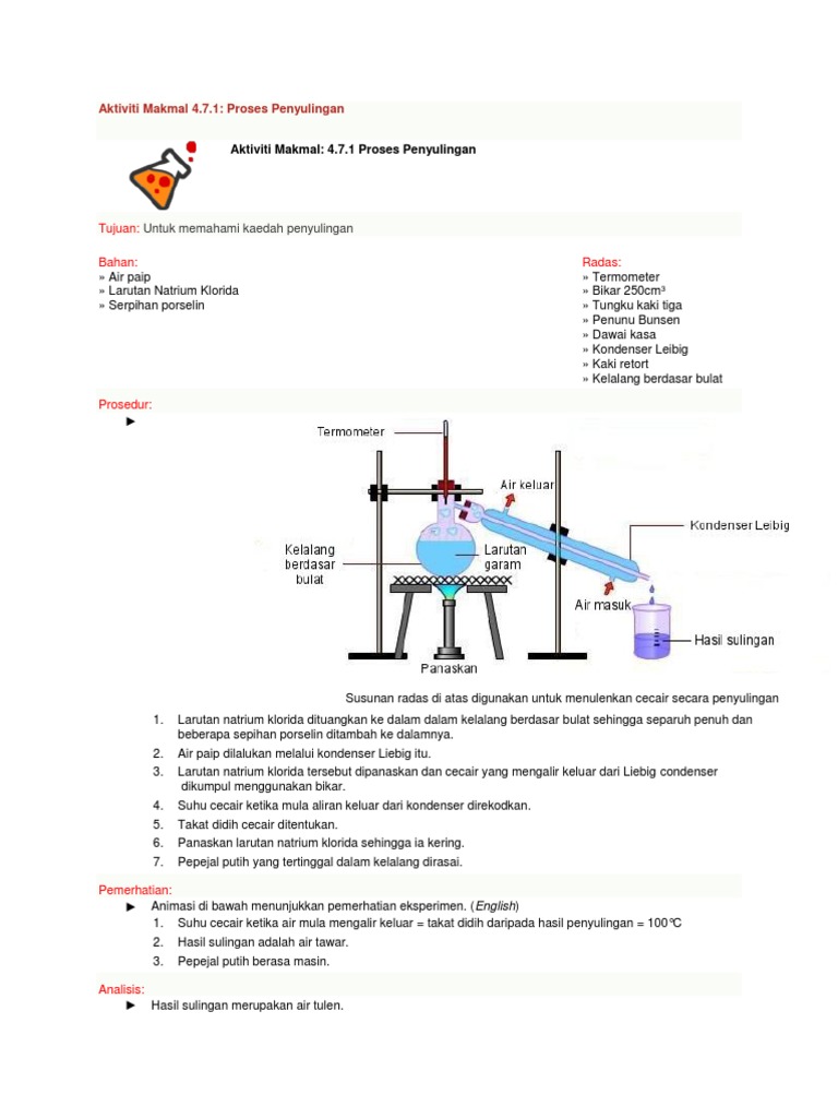 Kaedah Penyulingan Air dan Garam | PDF