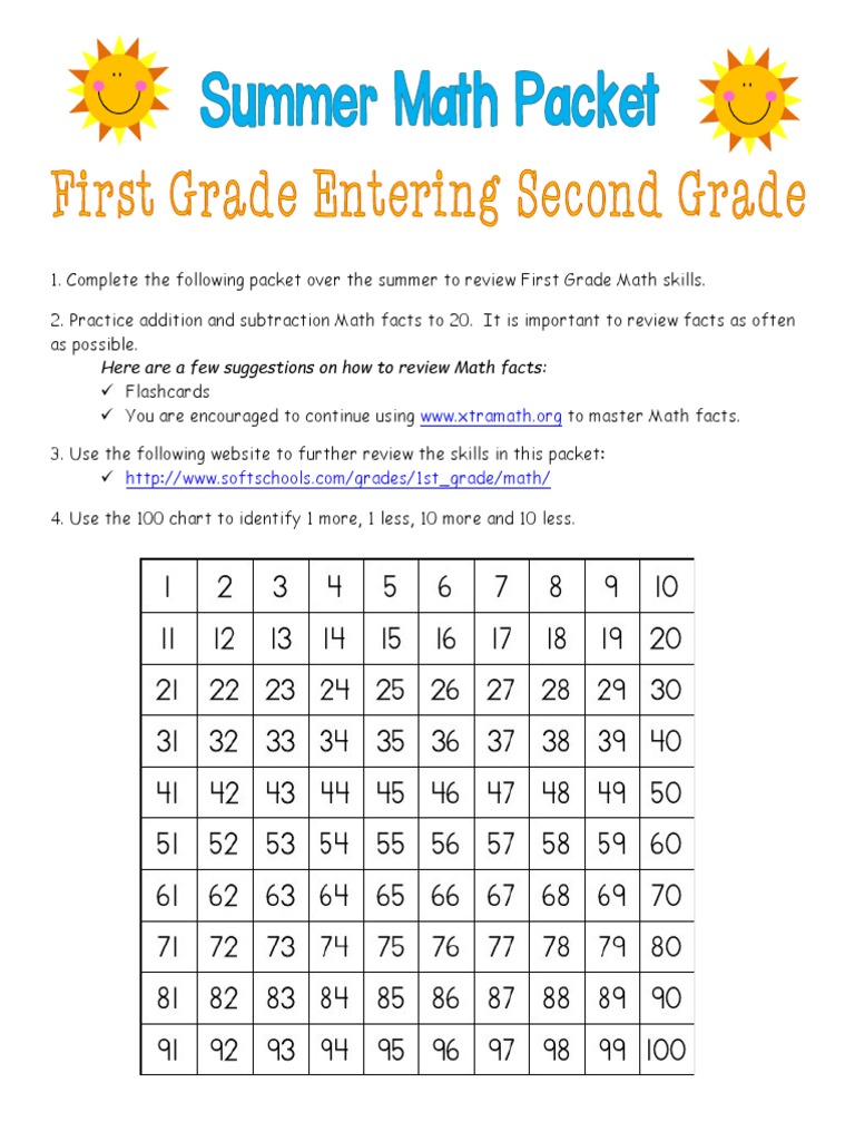 2013 First Grade Entering Second Grade Summer Math | PDF | Rectangle ...