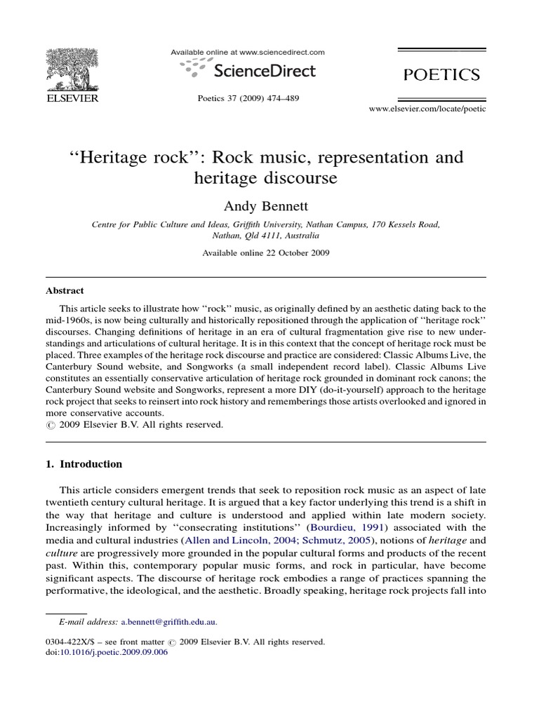 Andy Bennet - Heritage Rock - Rock Music Representation and Heritage ...
