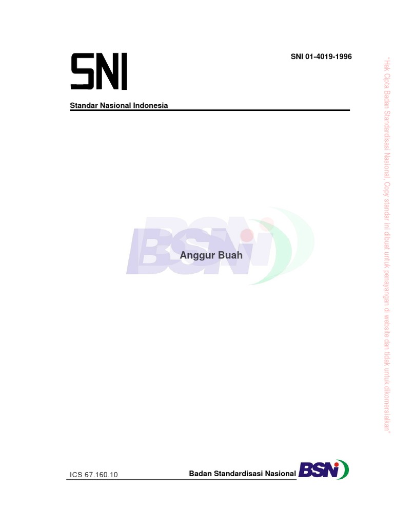 Anggur Buah - SNI 01-4019-1996 | PDF
