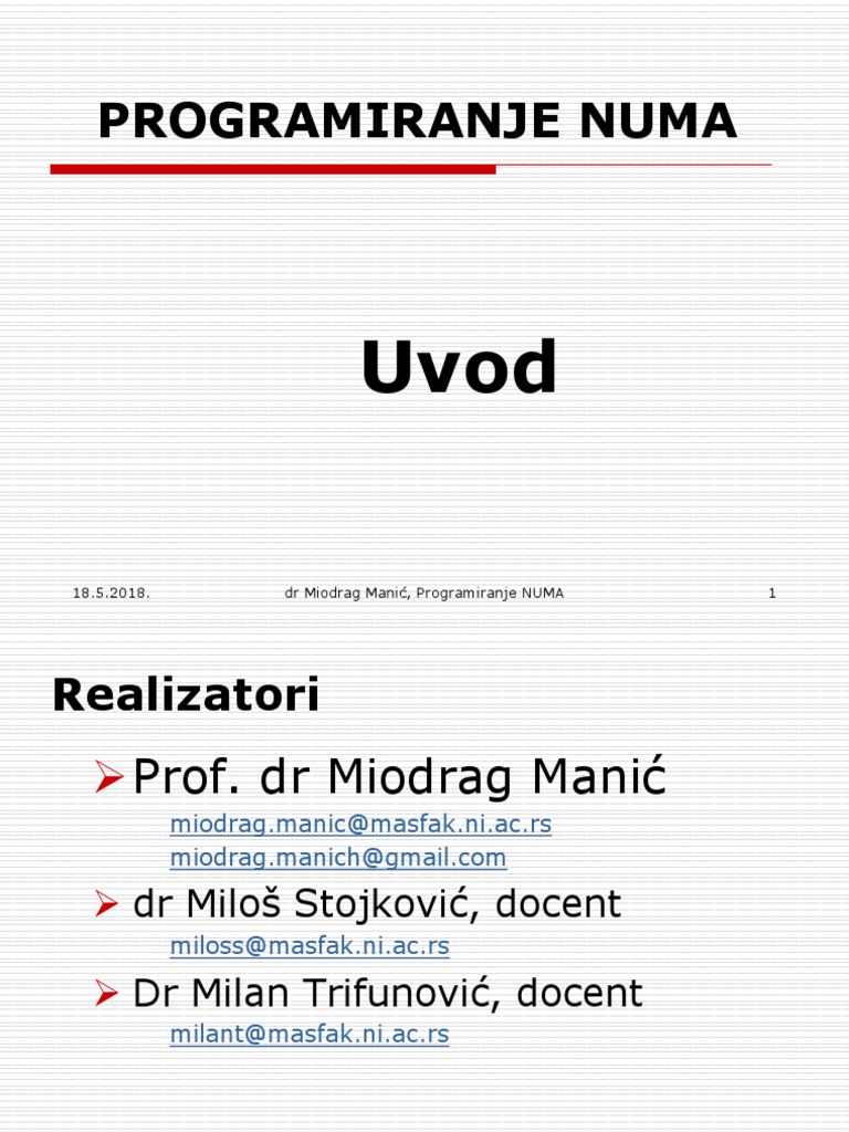Programiranje Numa - 1 - Uvod | PDF