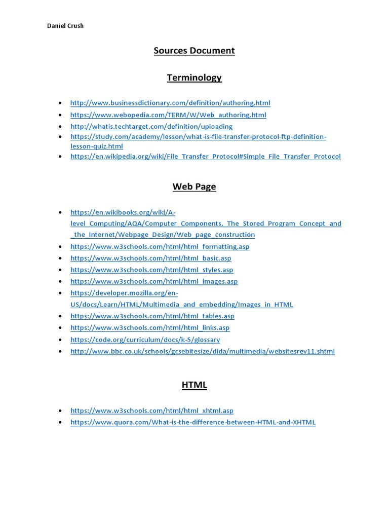 Sources Document | PDF | Business | Computers