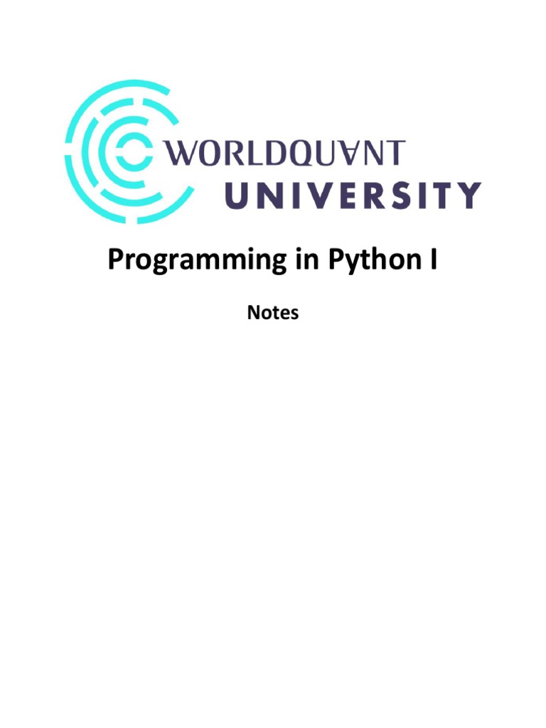 Python I Compiled Notes | PDF | Python (Programming Language) | Control ...