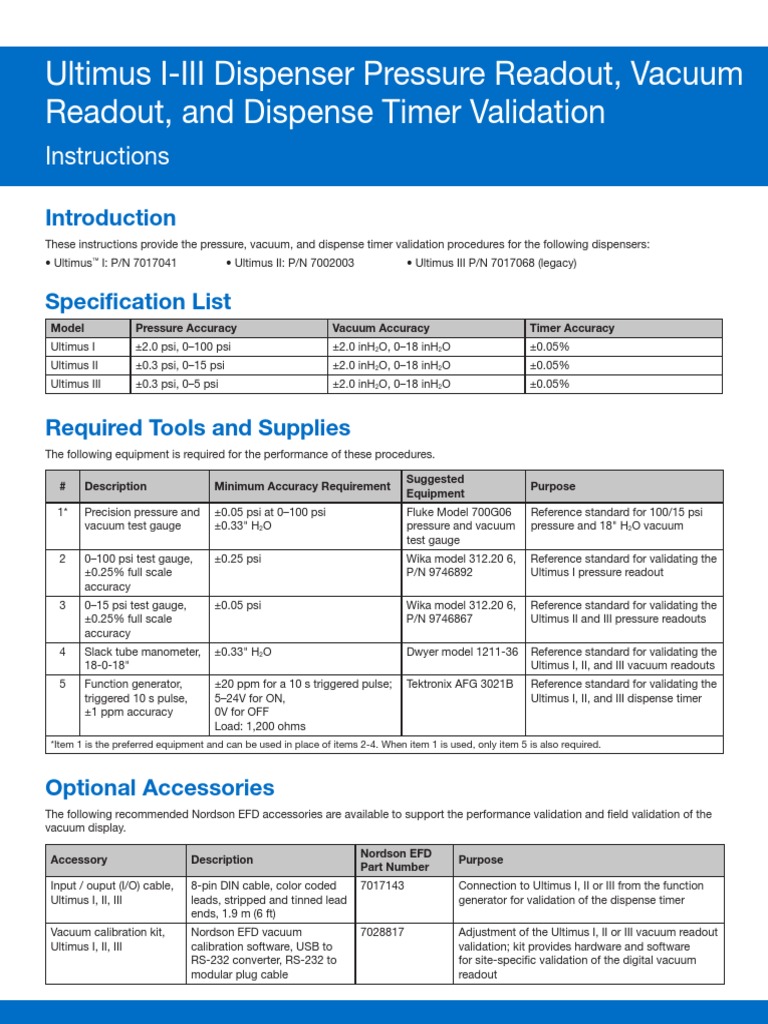 Nordson EFD Ultimus I III Validation Instructions | PDF | Fonte de ...