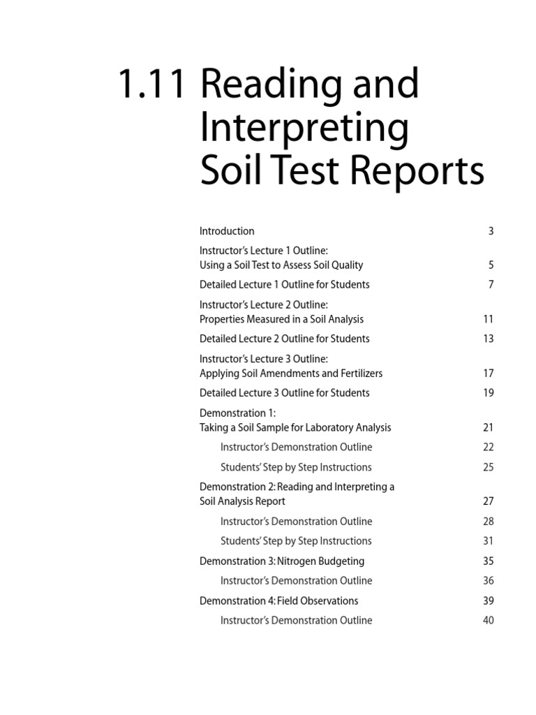 1.11 Reading and Interpreting Soil Test Reports | PDF | Fertilizer | Soil
