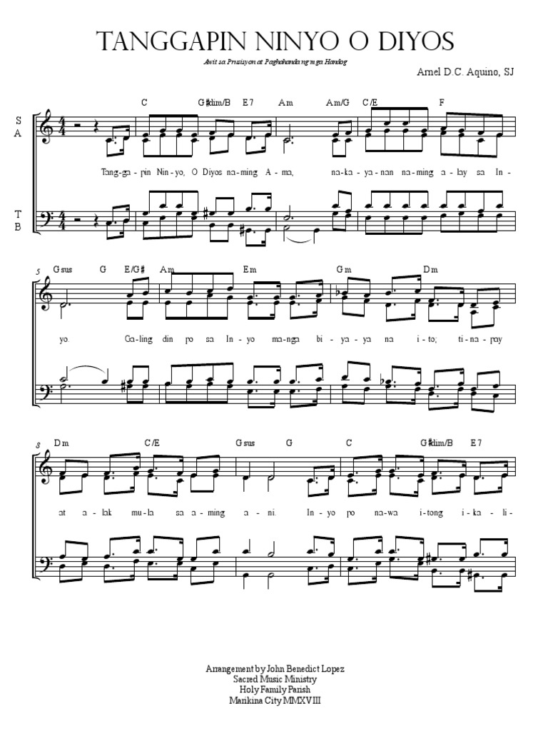 Tanggapin Ninyo O Diyos | PDF
