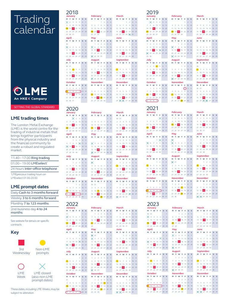 LME Trading Calendar 2018 2028 | PDF | Financial Markets | Market ...