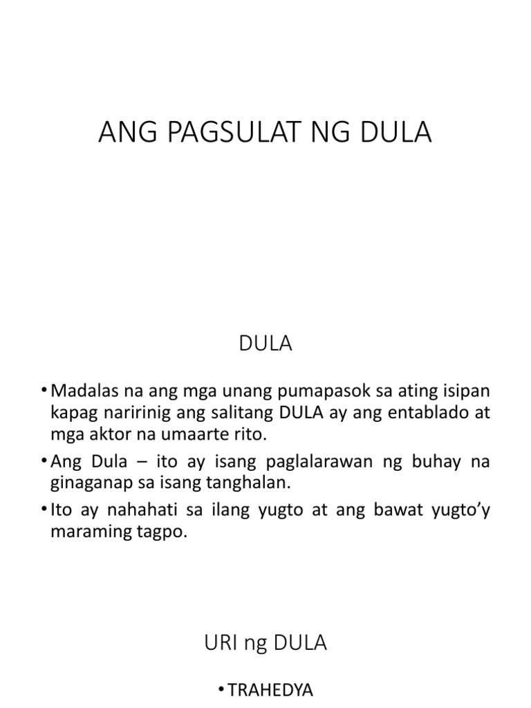 Pamamaraan Sa Pagsulat NG Dula | PDF