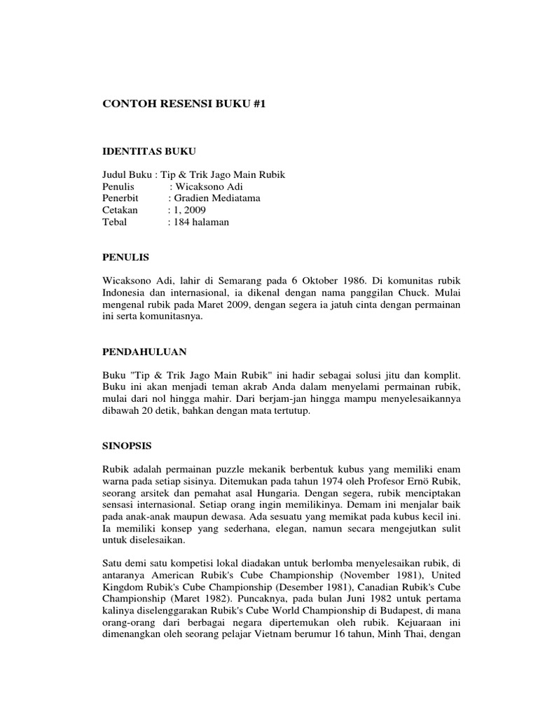 Contoh Resensi Buku | PDF