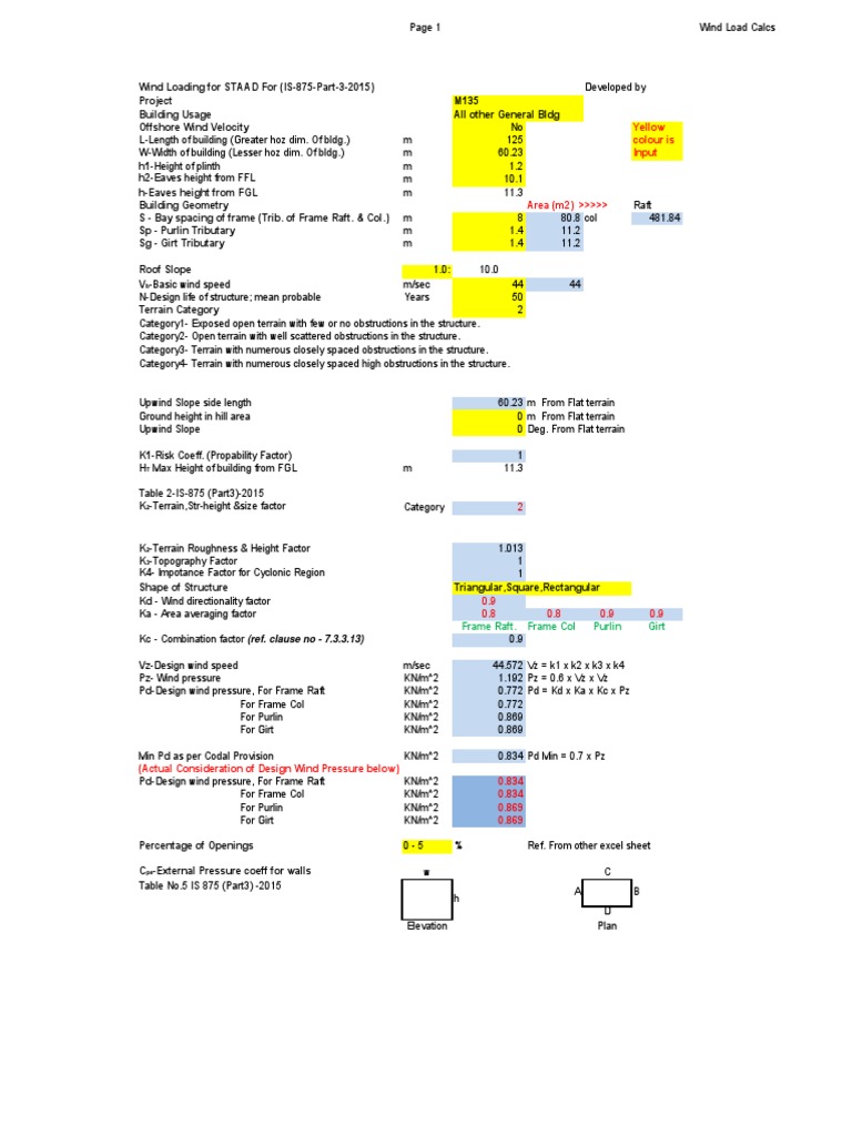 Is 875 2015 Wind Loads Calculation Typical Frame | PDF | Nature