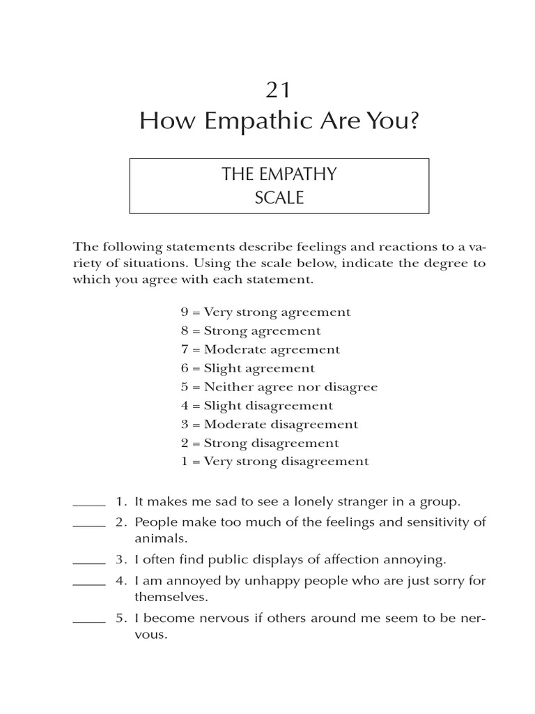 How Empathic Are You?: The Empathy Scale | PDF | Empathy | Limbic System