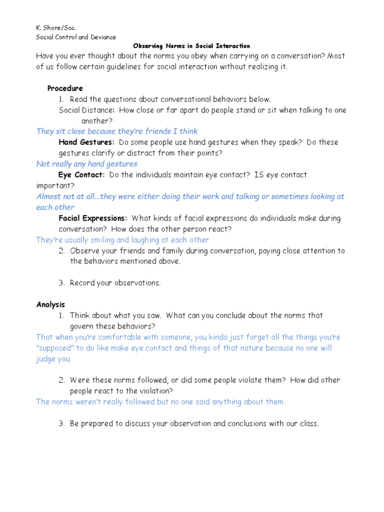 Observing Social Interaction Norms | PDF | Gesture | Conversation